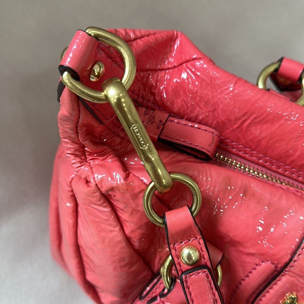 Coach Watermelon Pink , Patent Leather Bag - Gem
